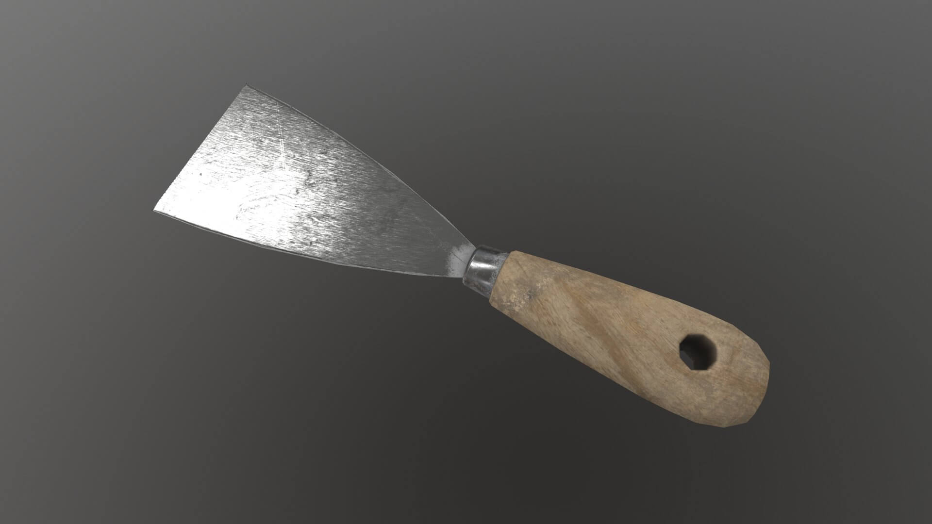 Spatula with Wooden Handle - 3D Model by Grishmanovskij Anton