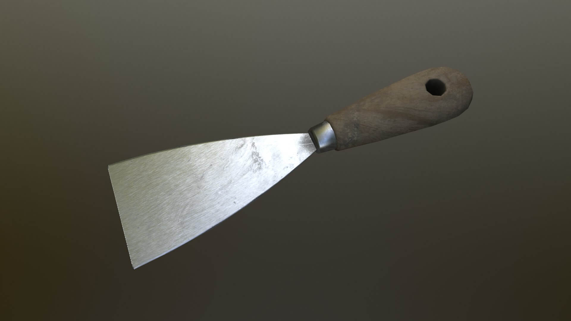 Spatula with Wooden Handle - 3D Model by Grishmanovskij Anton