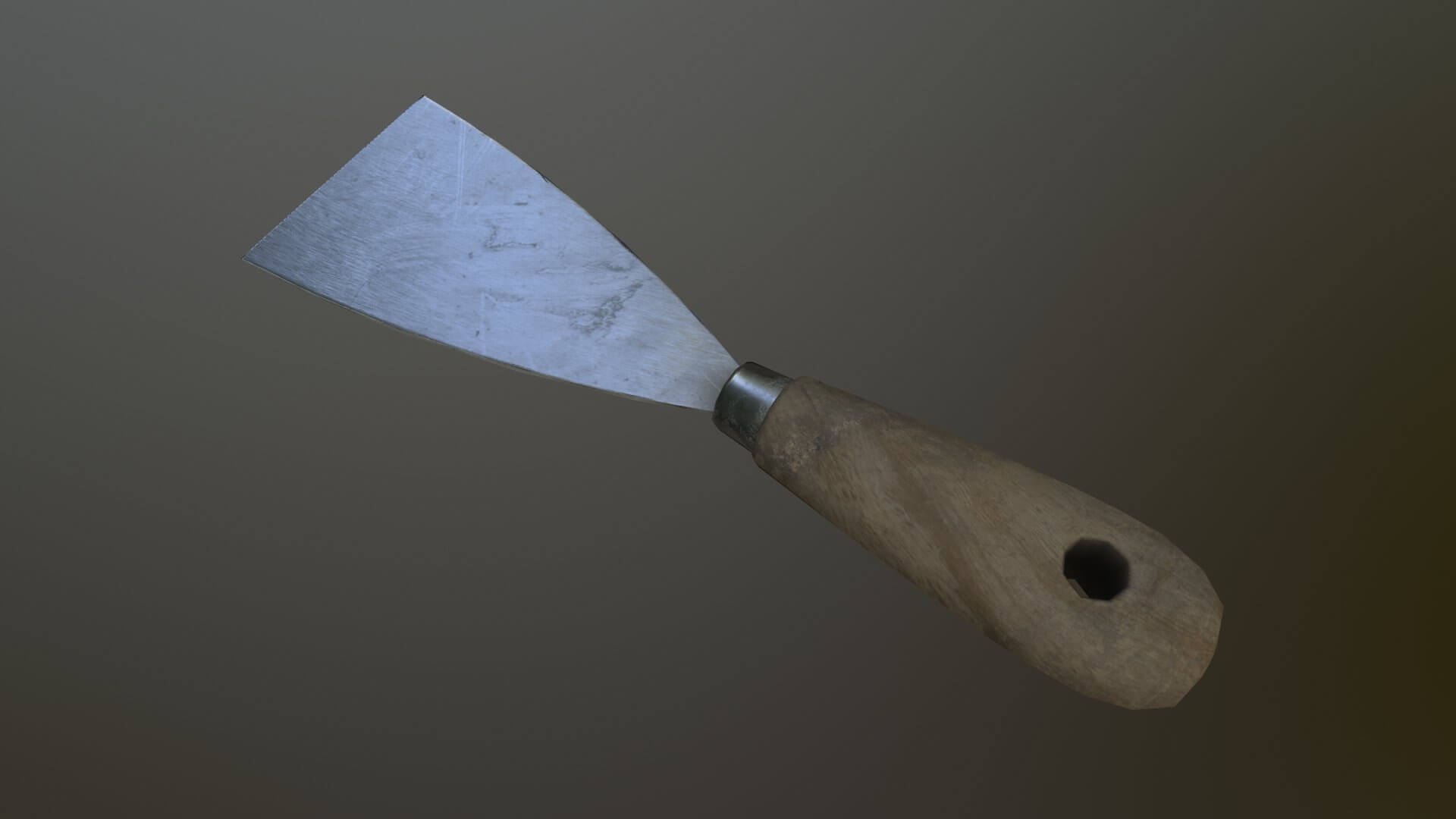 Spatula with Wooden Handle - 3D Model by Grishmanovskij Anton