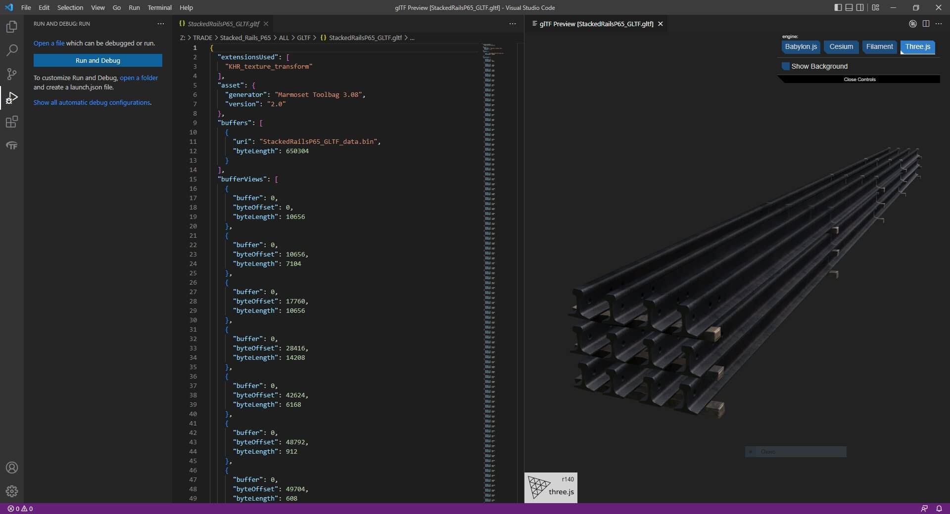 Stacked Rails P65 - 3D Model by Grishmanovskij Anton
