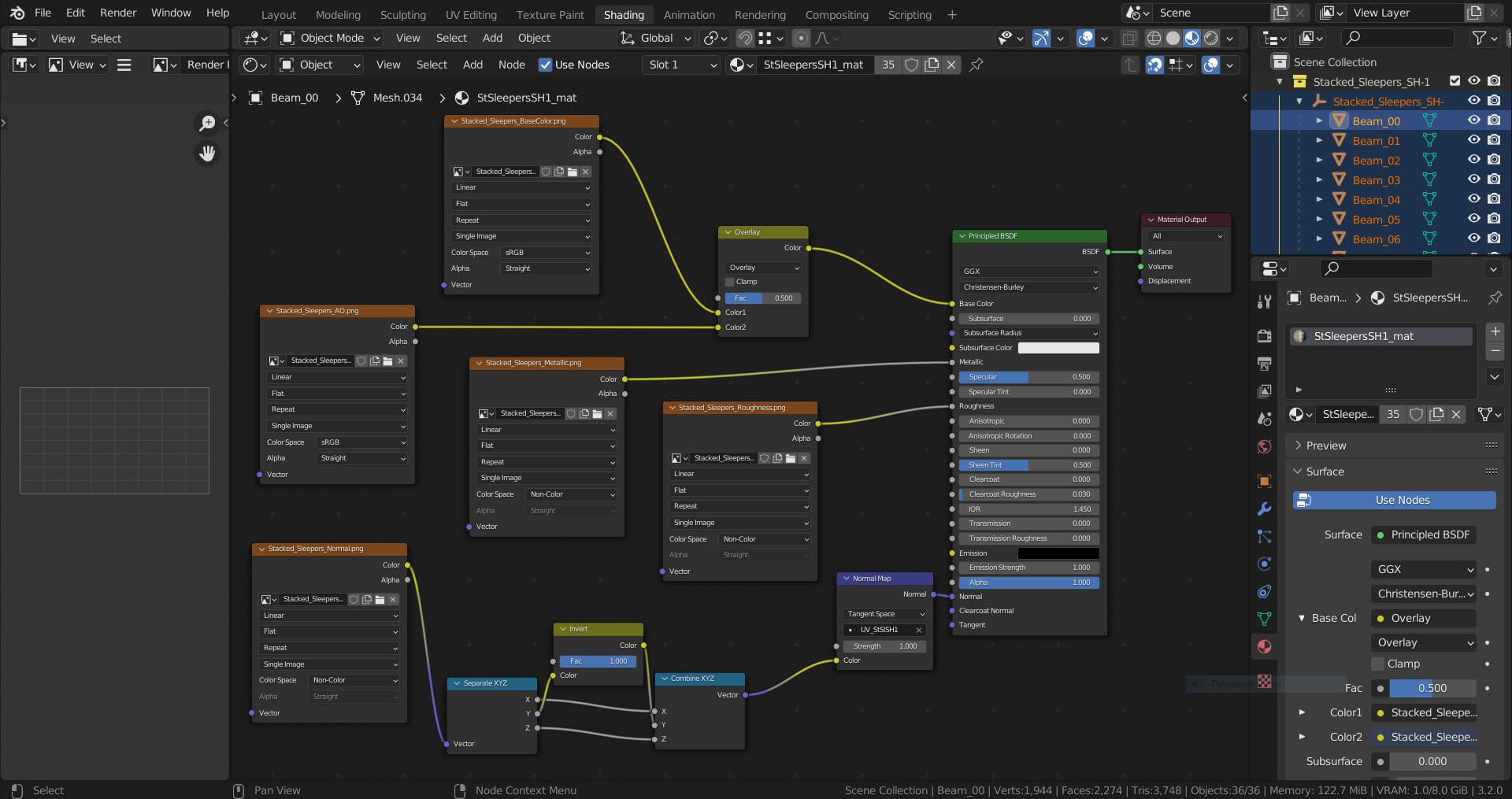 Stacked Sleepers SH-1 3D Model by Grishmanovskij Anton
