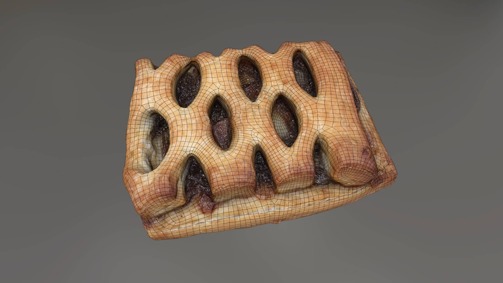 Strudel with Raisins - 3D Model by Grishmanovskij Anton