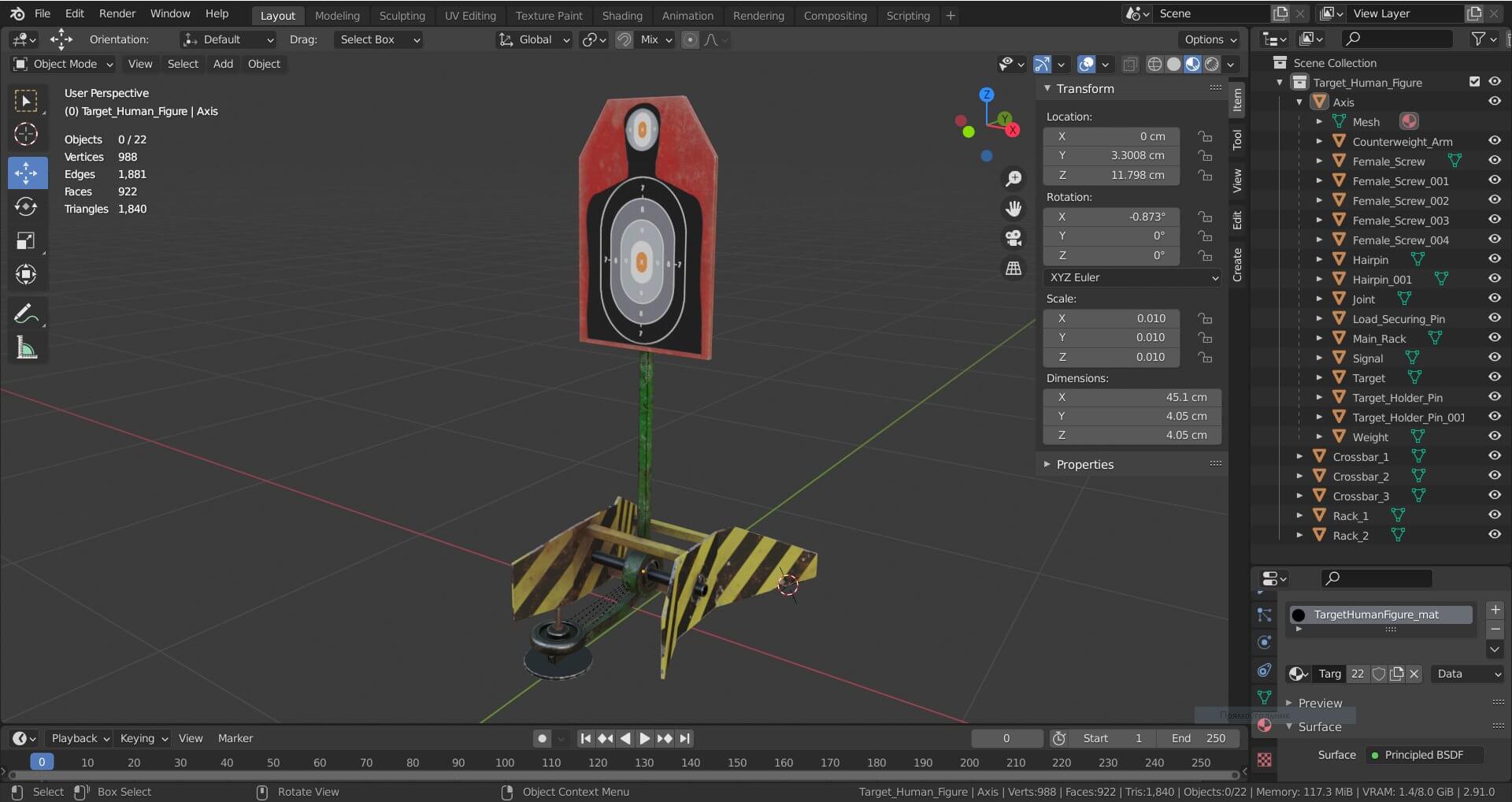 Target Human Figure - 3D Model by Grishmanovskij Anton