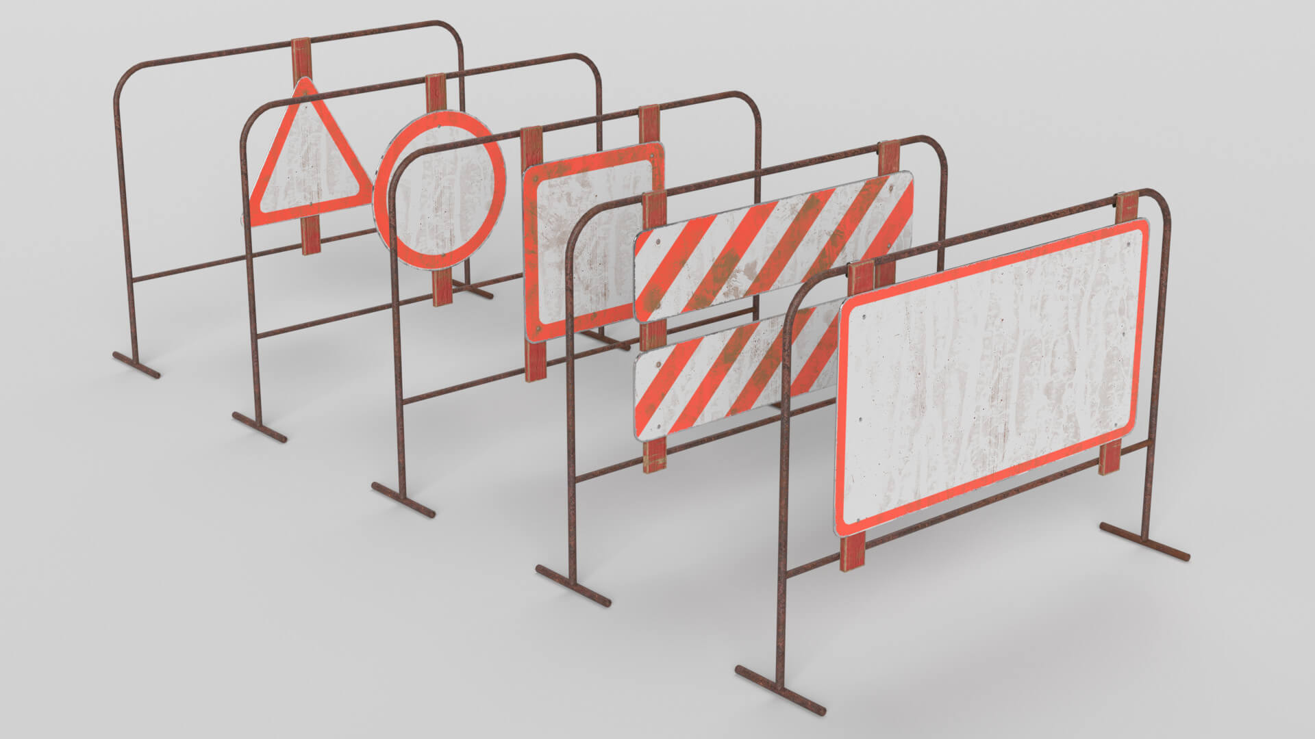 Temporary Traffic Signs - 3D Model by Grishmanovskij Anton