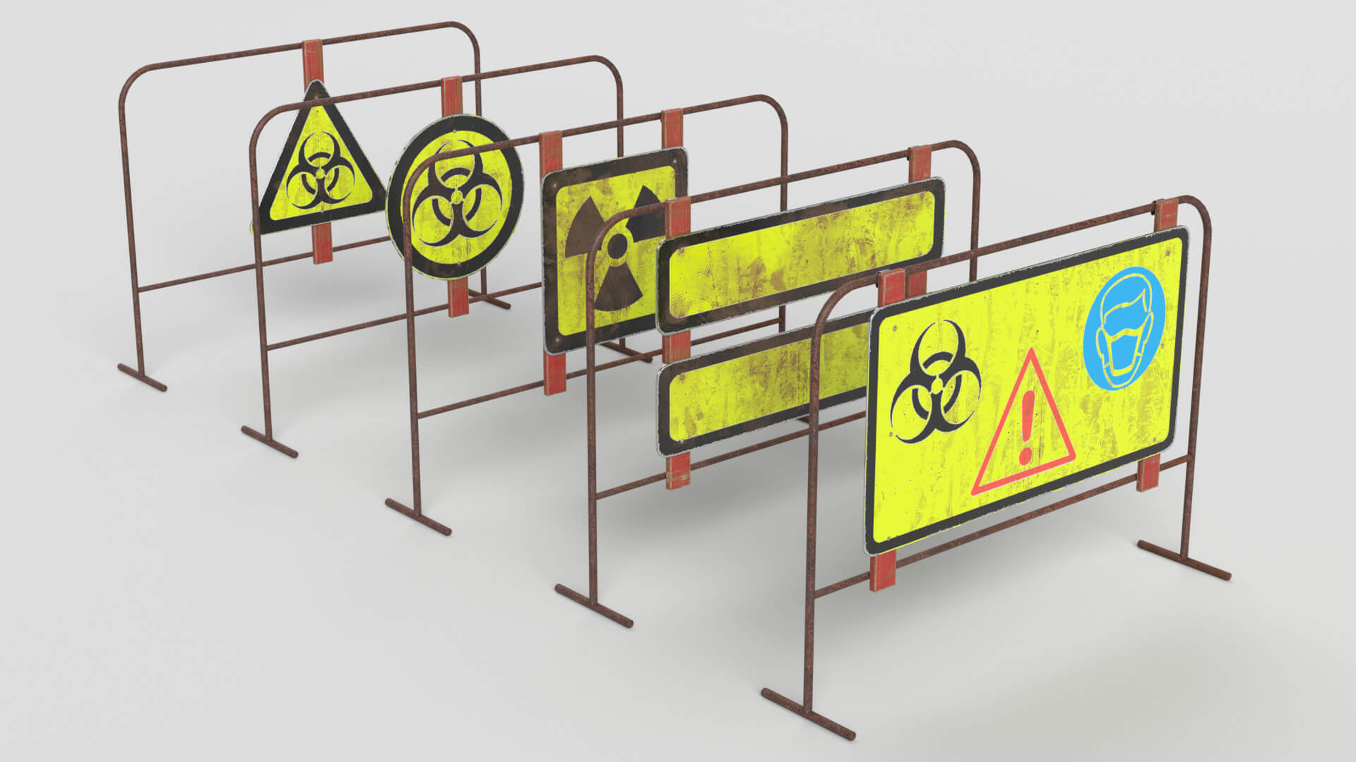 Temporary Traffic Signs - 3D Model by Grishmanovskij Anton