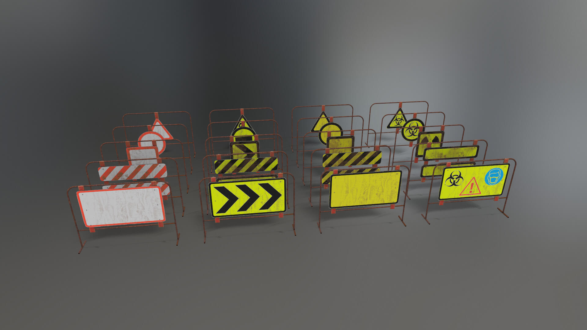 Temporary Traffic Signs - 3D Model by Grishmanovskij Anton