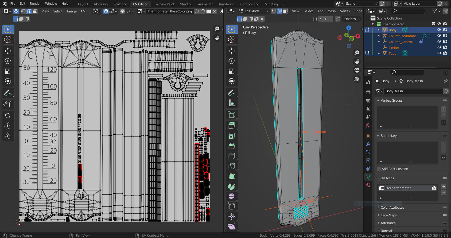 Thermometer - 3D Model by Grishmanovskij Anton