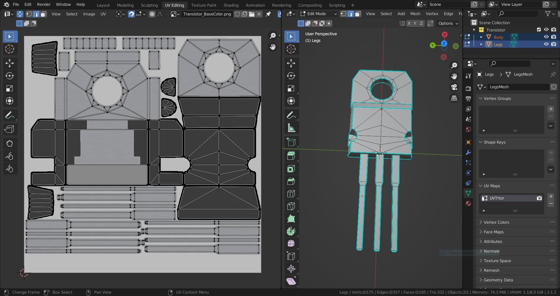 Transistor - 3D Model by Grishmanovskij Anton