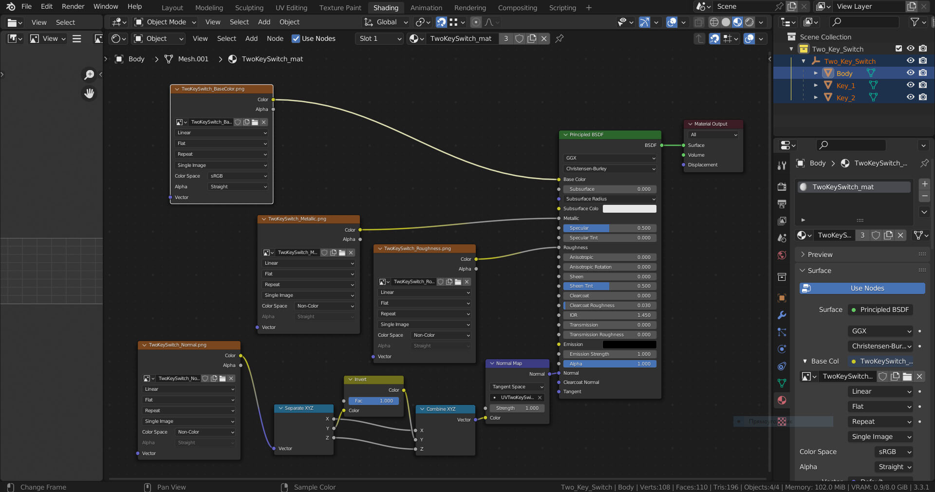 Two Key Switch - 3D Model by Grishmanovskij Anton