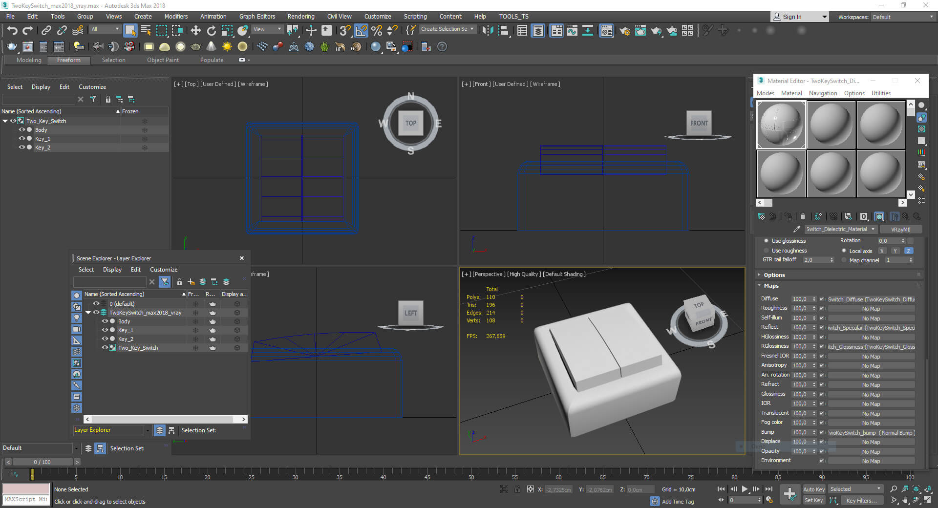 Two Key Switch - 3D Model by Grishmanovskij Anton