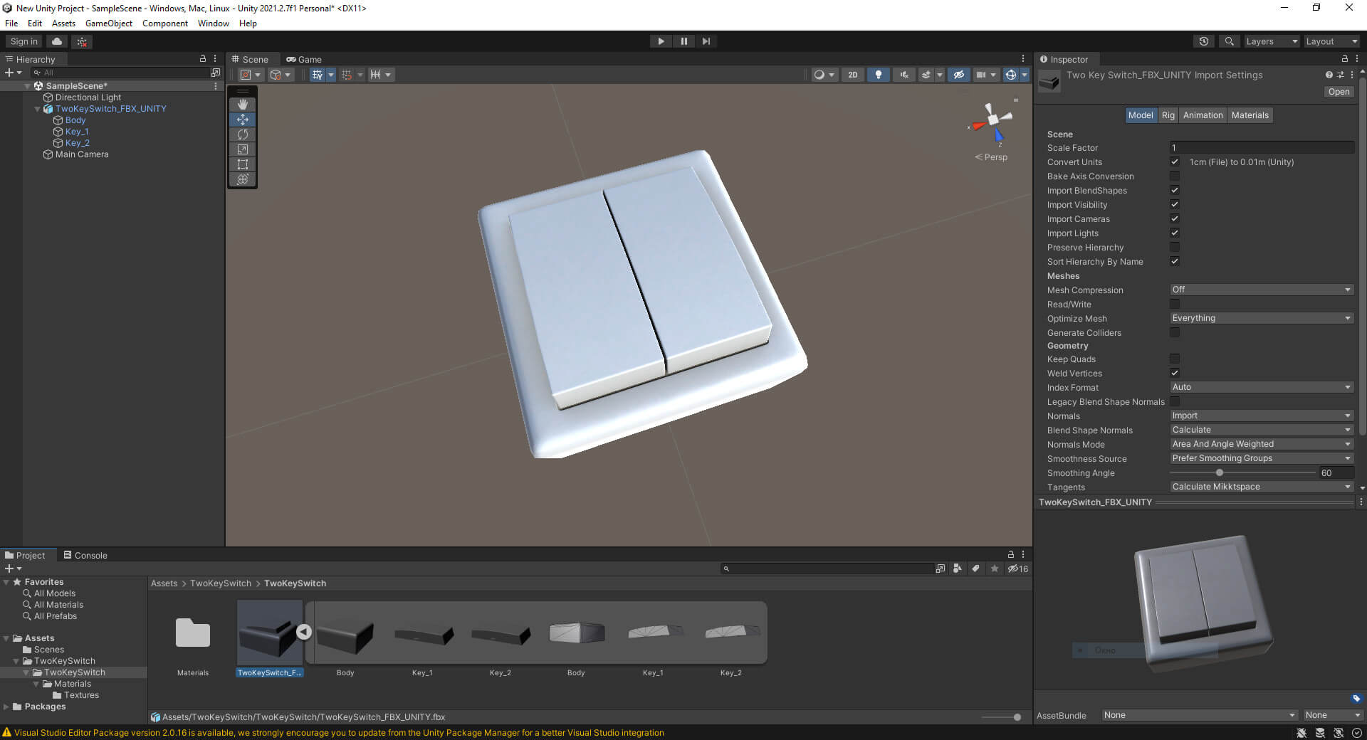 Two Key Switch - 3D Model by Grishmanovskij Anton