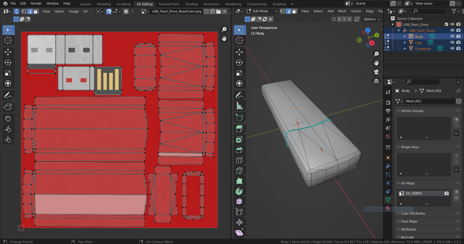 USB Flash Drive - 3D Model by Grishmanovskij Anton