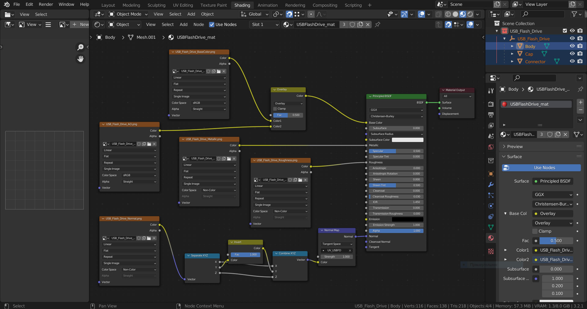 USB Flash Drive - 3D Model by Grishmanovskij Anton