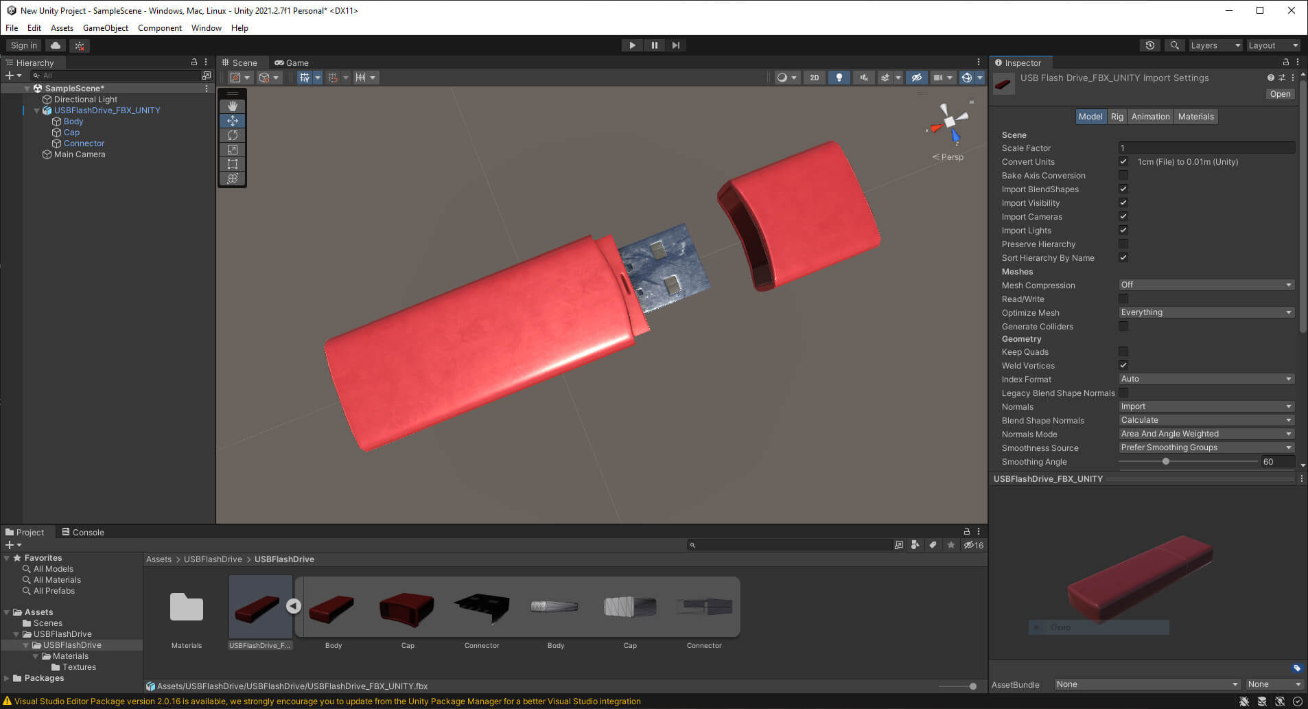 USB Flash Drive - 3D Model by Grishmanovskij Anton