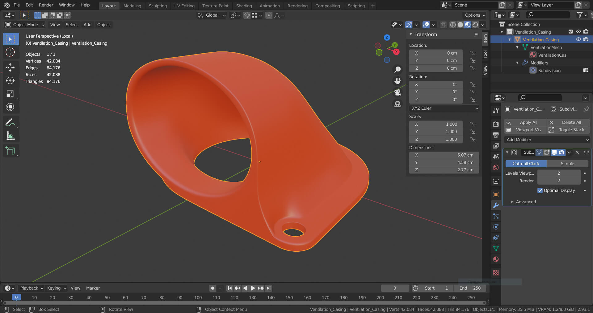 Ventilation Casing - 3D Model by Grishmanovskij Anton