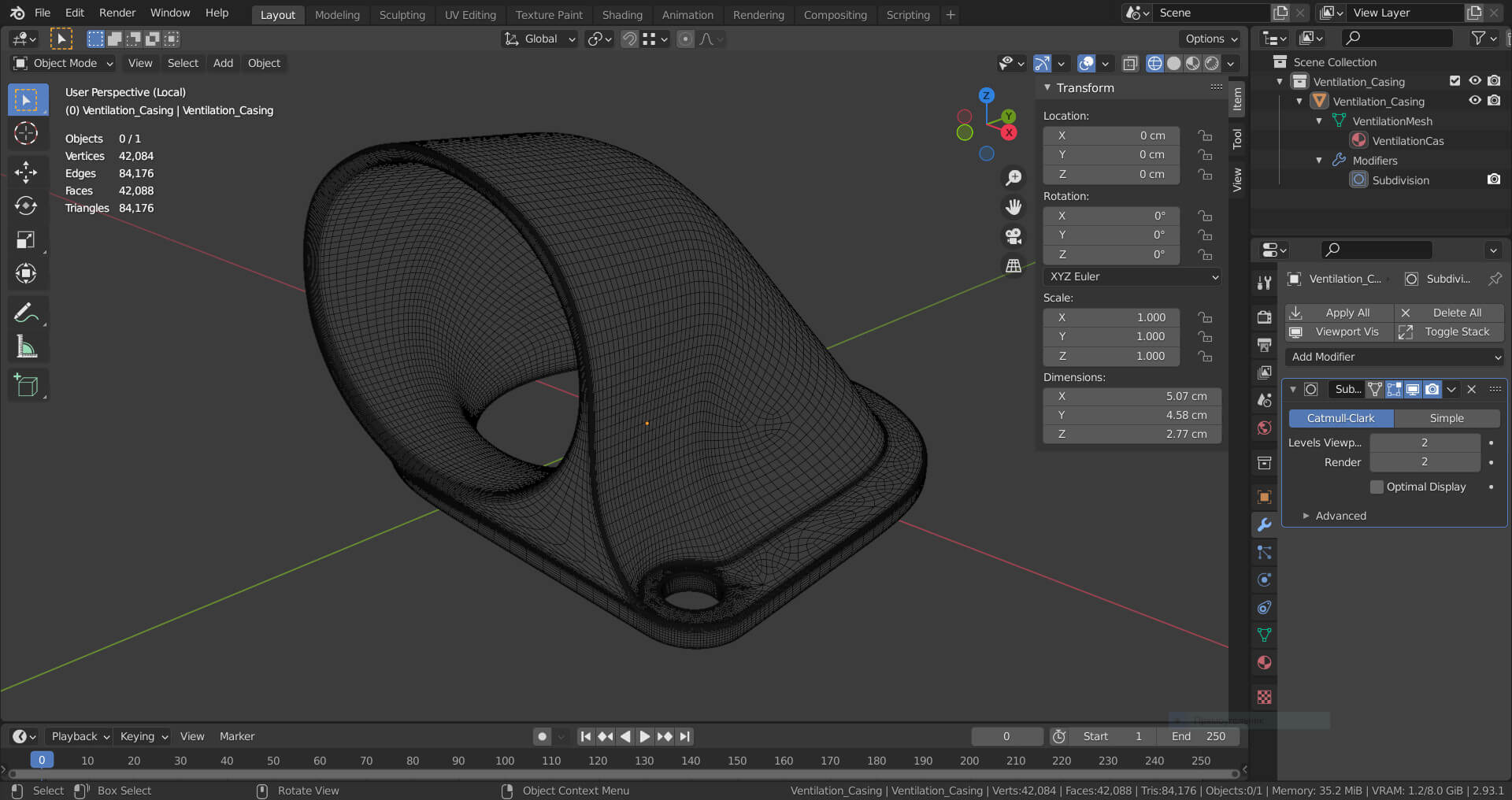 Ventilation Casing - 3D Model by Grishmanovskij Anton