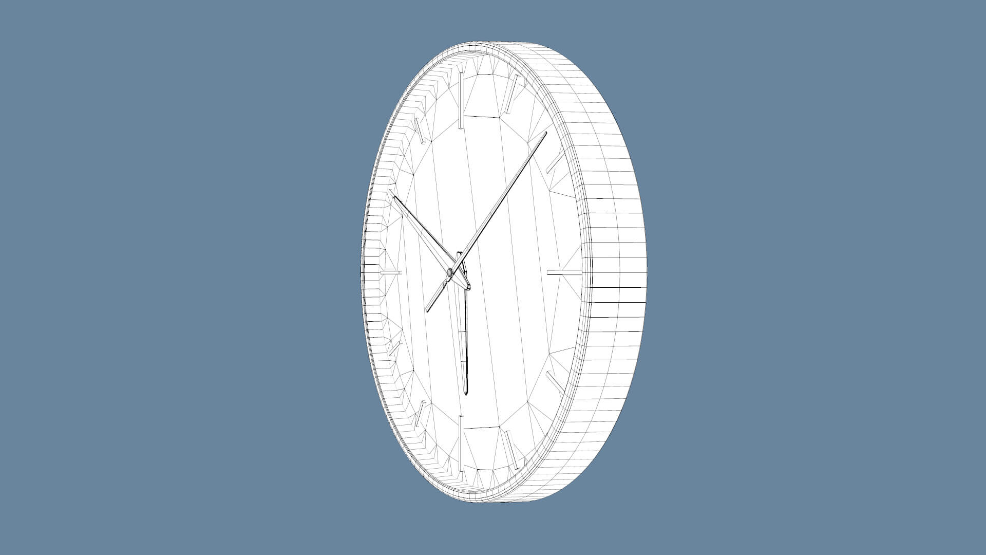 Blue Wall Clock - 3D Model by Grishmanovskij Anton