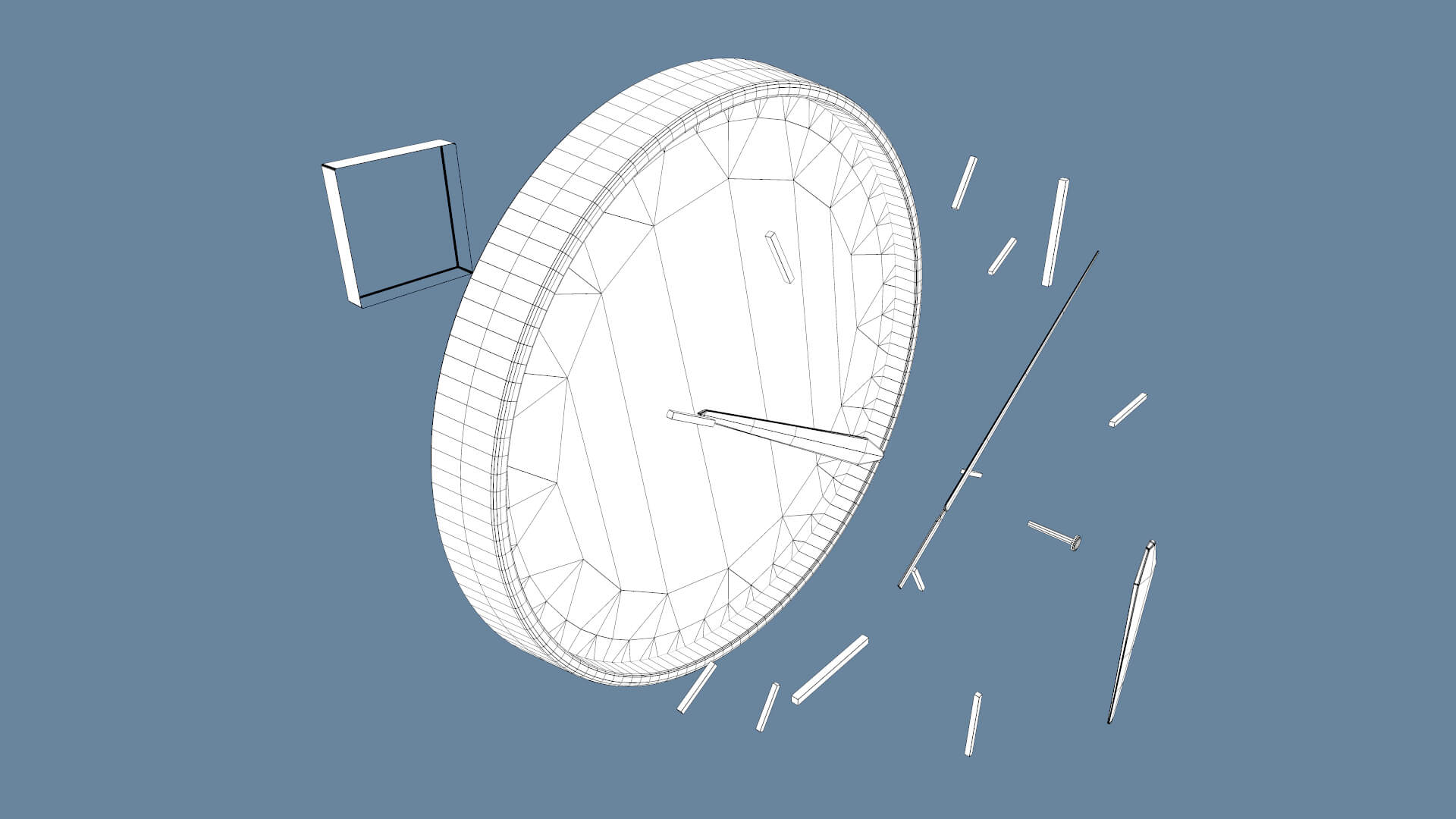 Blue Wall Clock - 3D Model by Grishmanovskij Anton