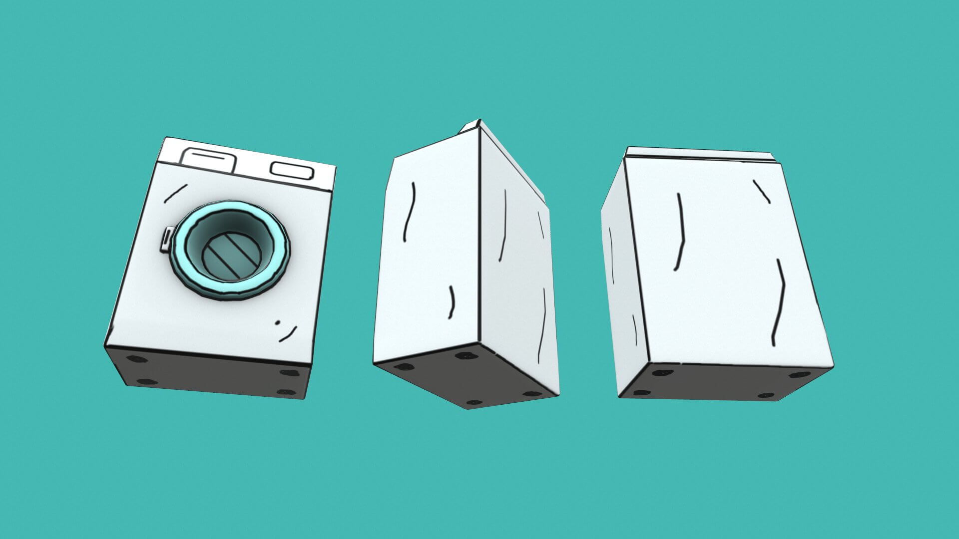 Washing Machine Cartoon - 3D Model by Grishmanovskij Anton