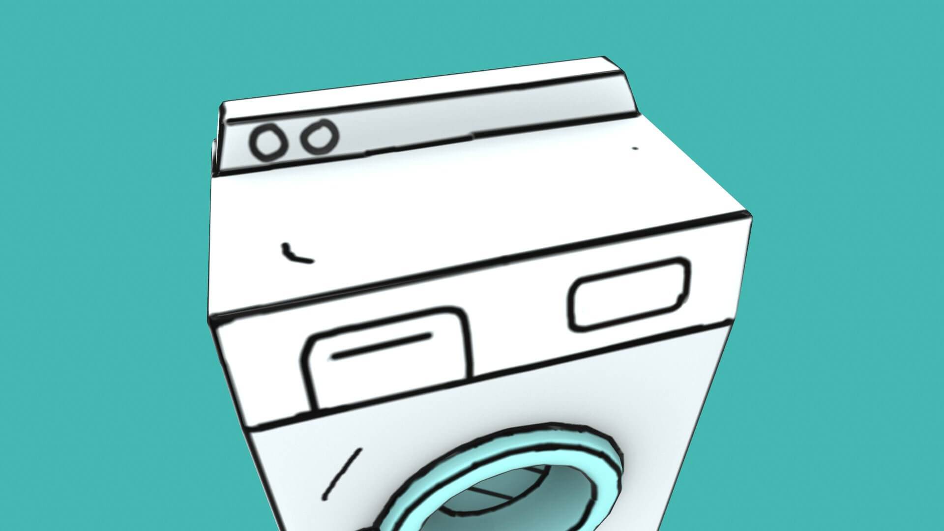Washing Machine Cartoon - 3D Model by Grishmanovskij Anton