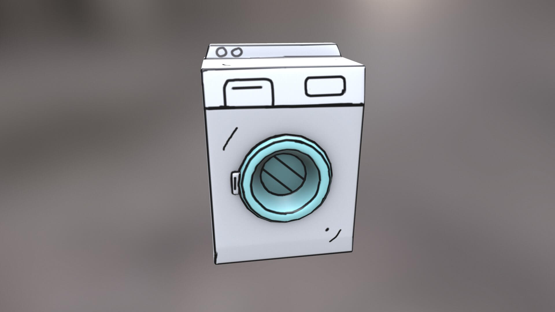 Washing Machine Cartoon - 3D Model by Grishmanovskij Anton