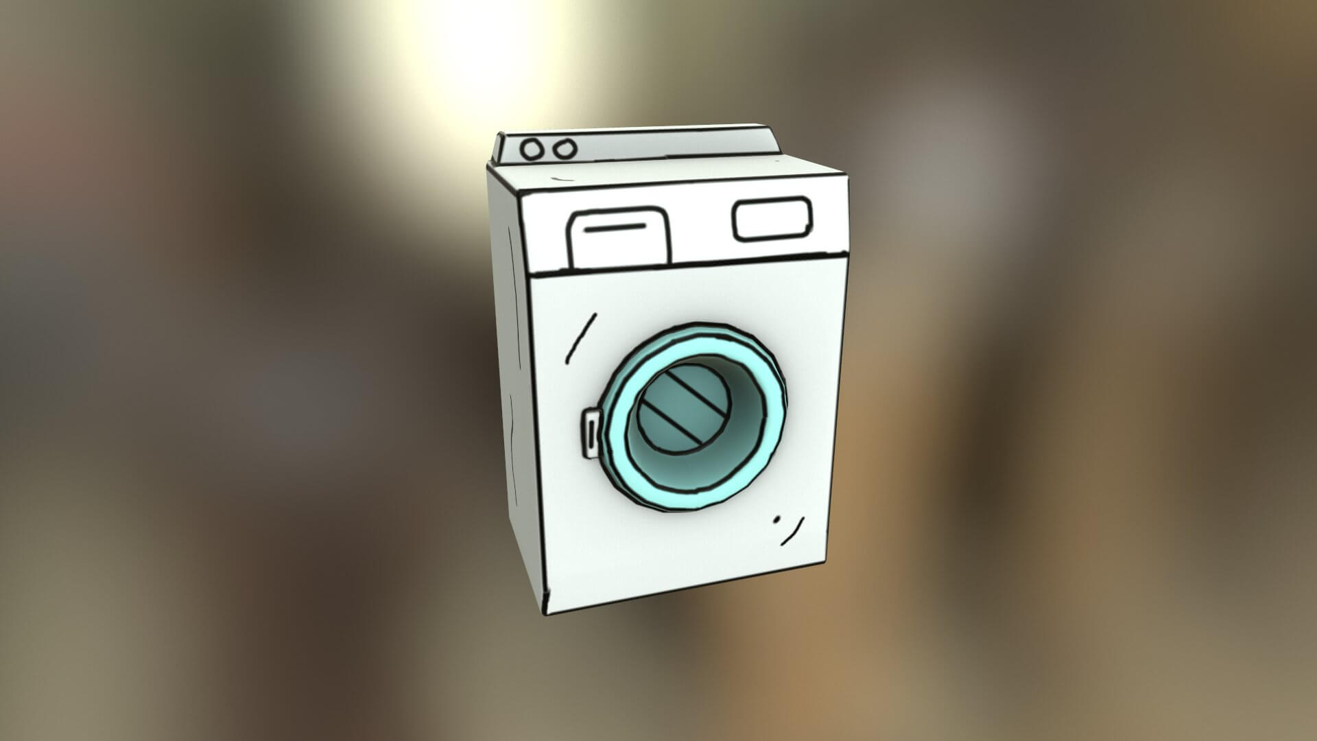 Washing Machine Cartoon - 3D Model by Grishmanovskij Anton