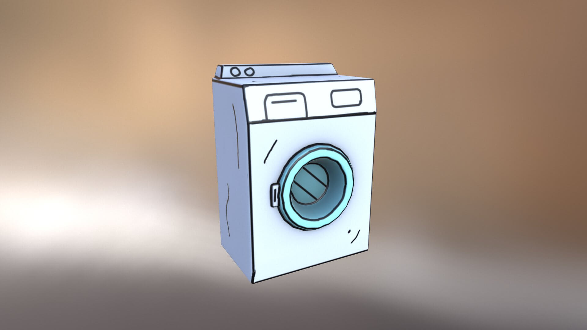 Washing Machine Cartoon - 3D Model by Grishmanovskij Anton