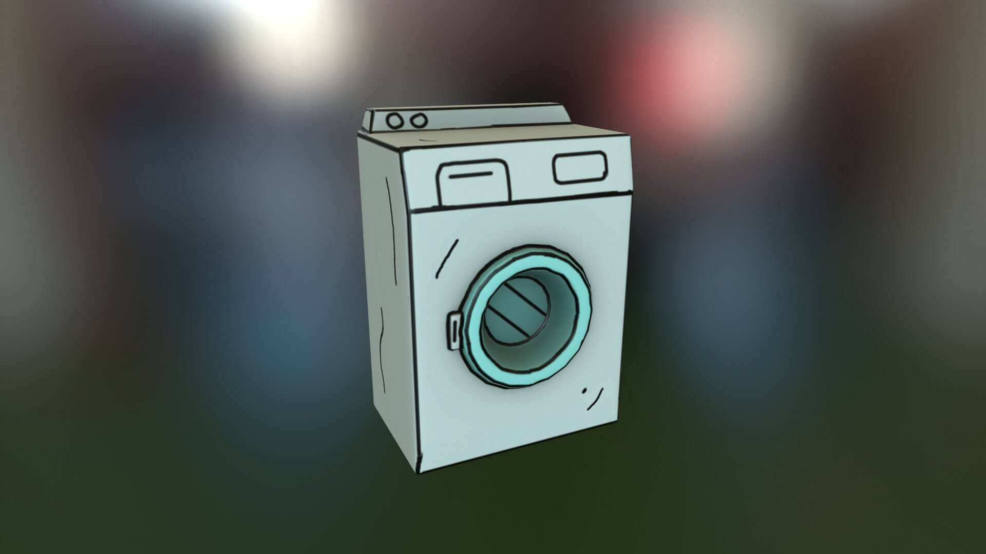 Washing Machine Cartoon - 3D Model by Grishmanovskij Anton