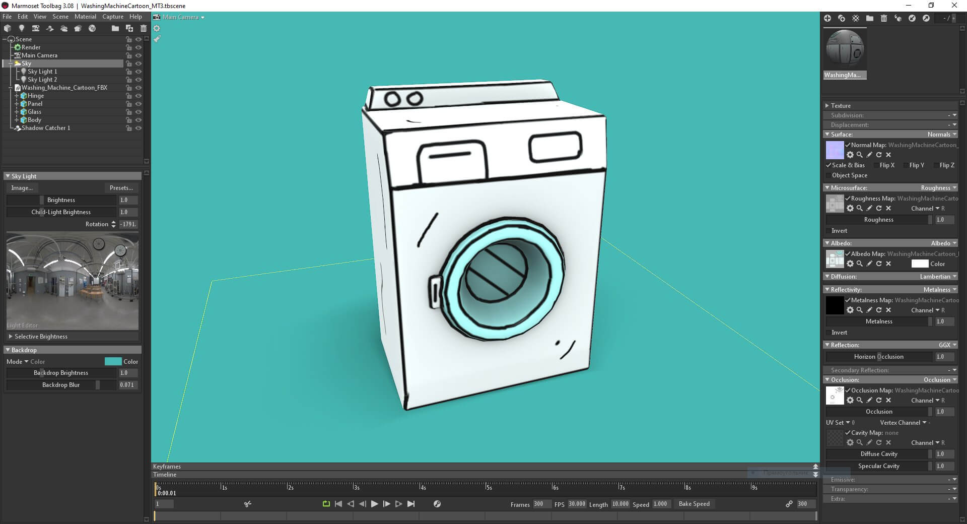 Washing Machine Cartoon - 3D Model by Grishmanovskij Anton