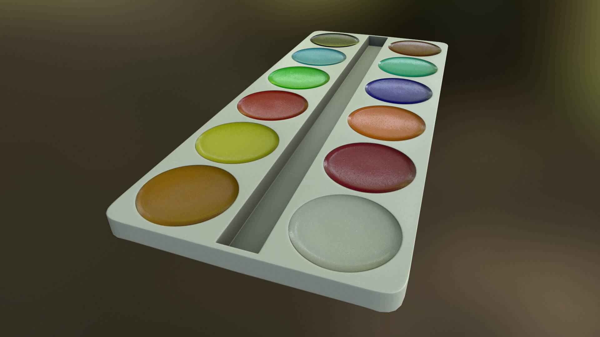 Watercolor Paint - 3D Model by Grishmanovskij Anton