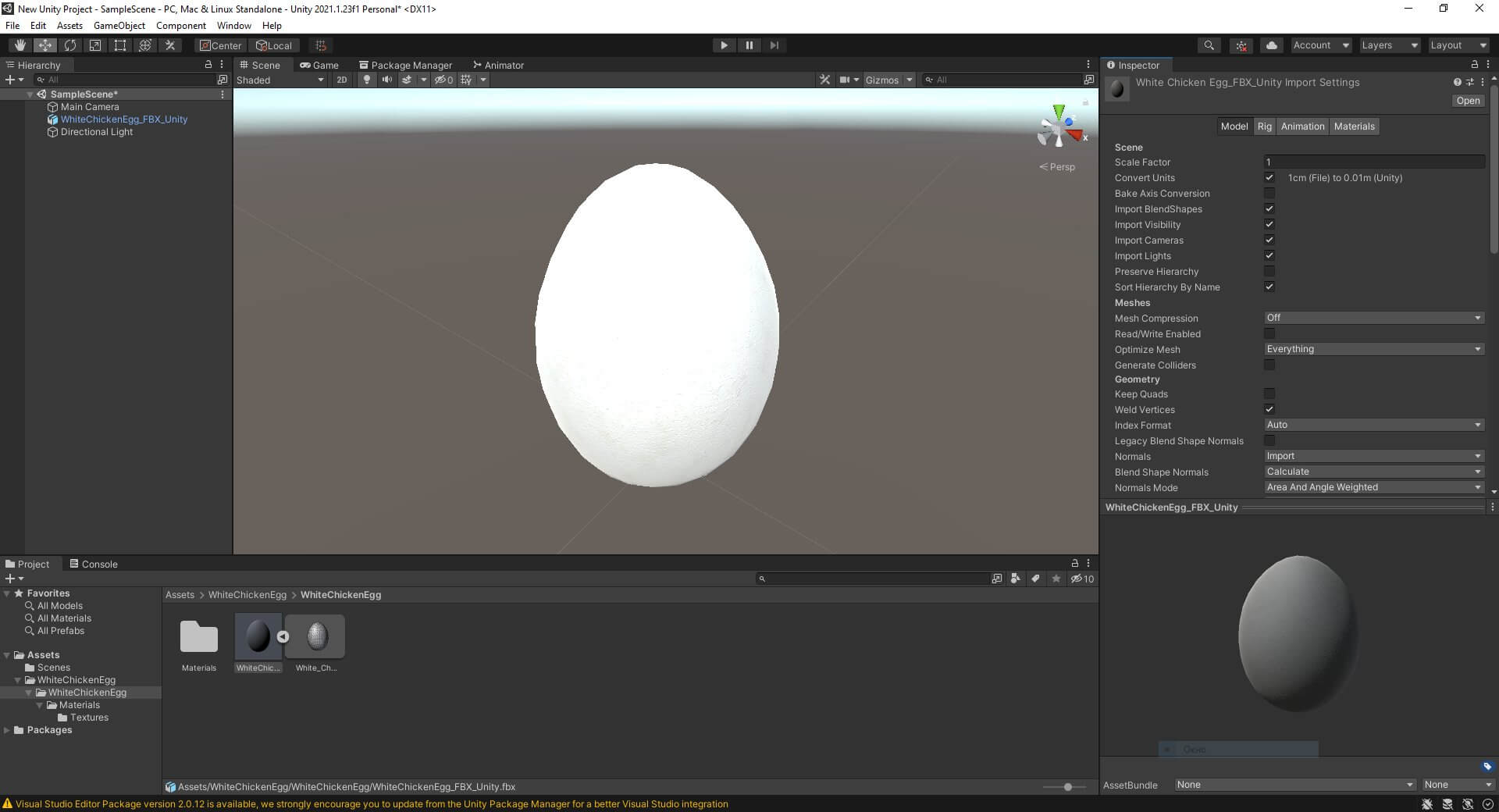 White Chicken Egg - 3D Model by Grishmanovskij Anton