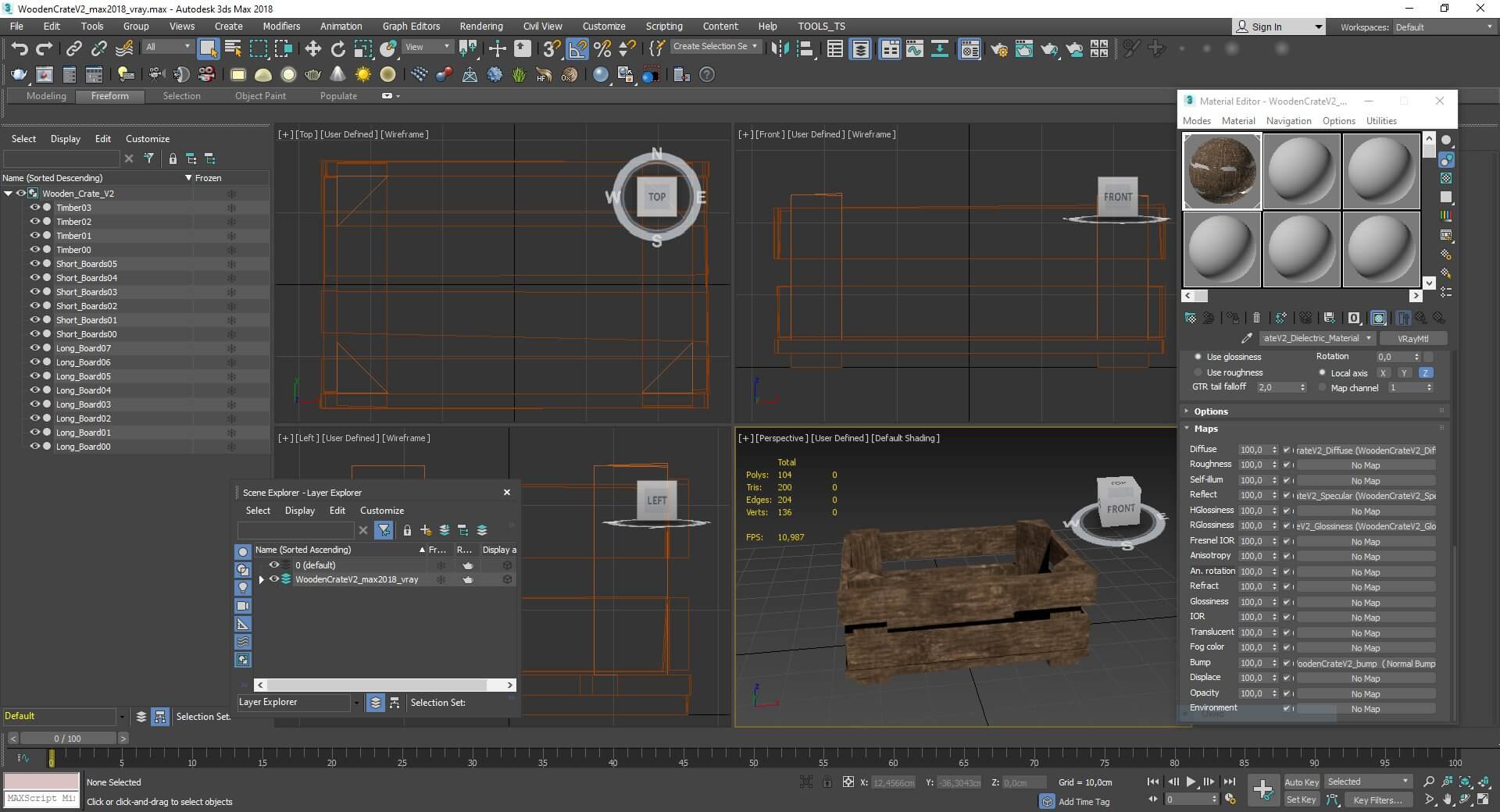 Wooden Crate V2 - 3D Model by Grishmanovskij Anton
