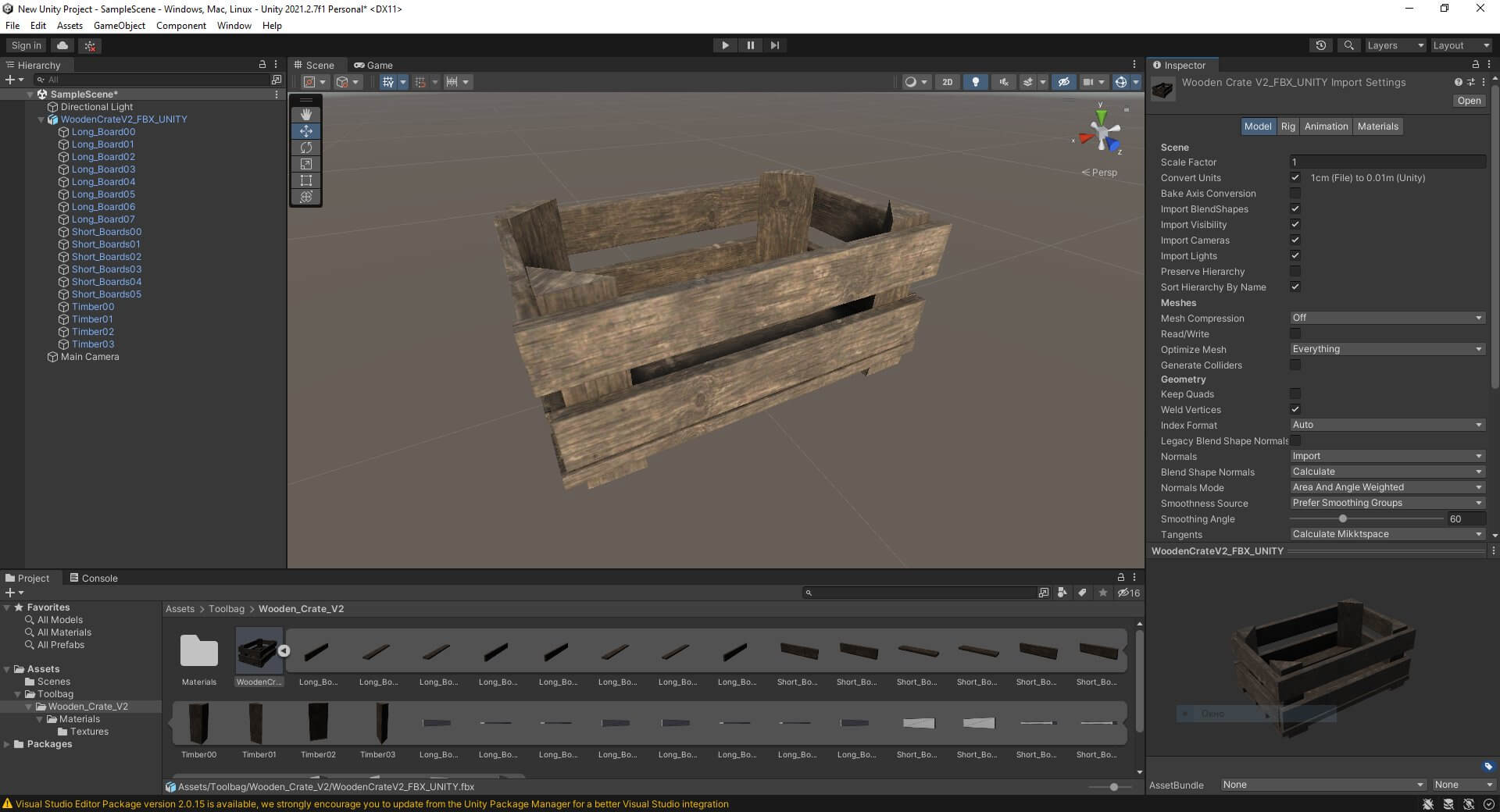 Wooden Crate V2 - 3D Model by Grishmanovskij Anton