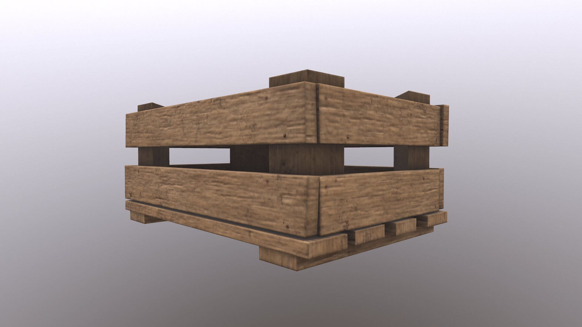 Wooden Crate - 3D Model by Grishmanovskij Anton