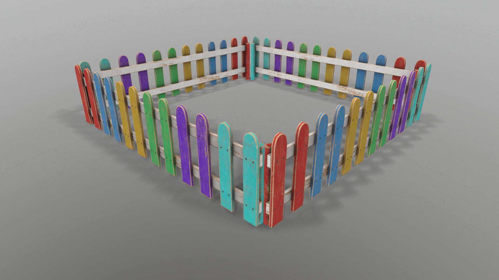 Wooden Fence - 3D Model by Grishmanovskij Anton