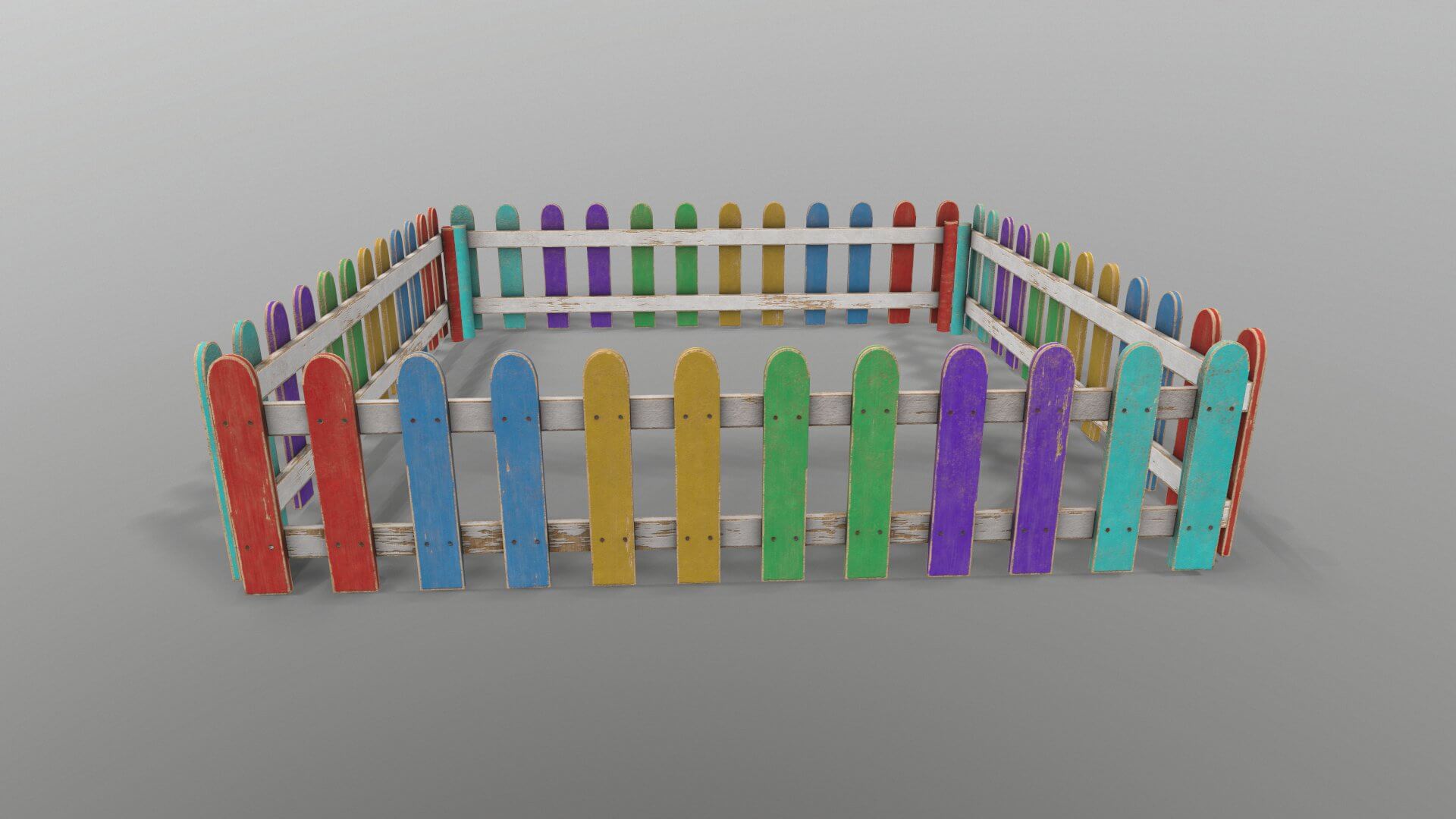 Wooden Fence - 3D Model by Grishmanovskij Anton