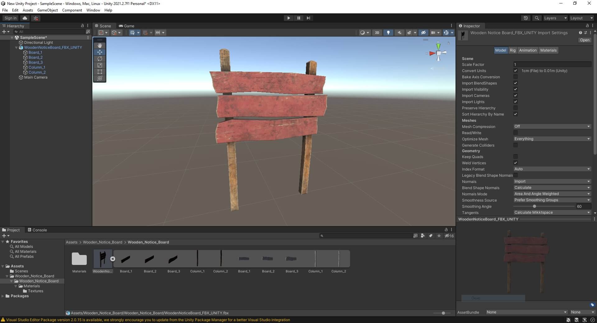 Wooden Notice Board - 3D Model by Grishmanovskij Anton