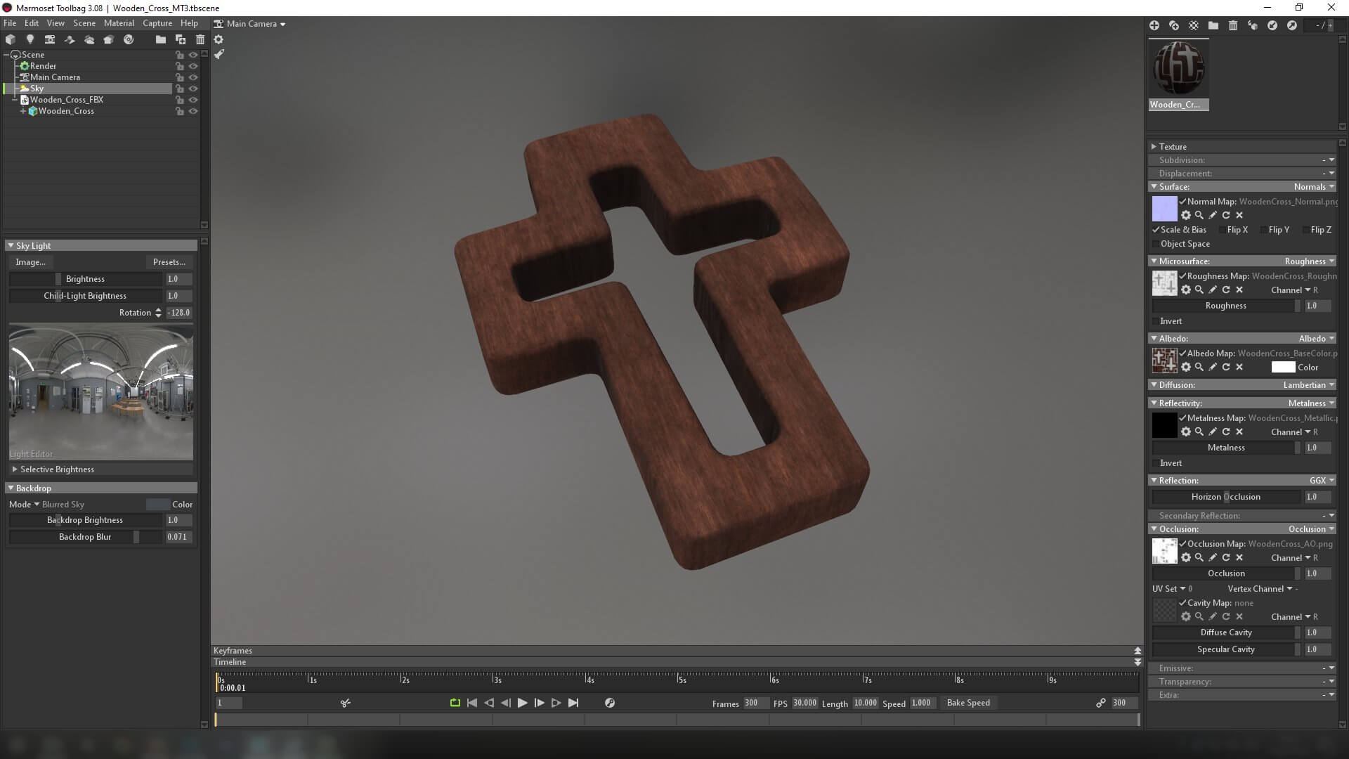 Wooden Pendant Cross - 3D Model by Grishmanovskij Anton