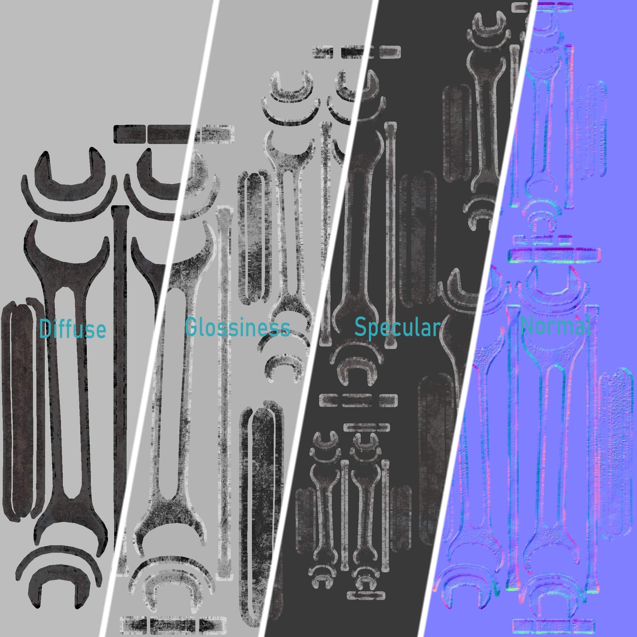 Wrenches - 3D Model by Grishmanovskij Anton