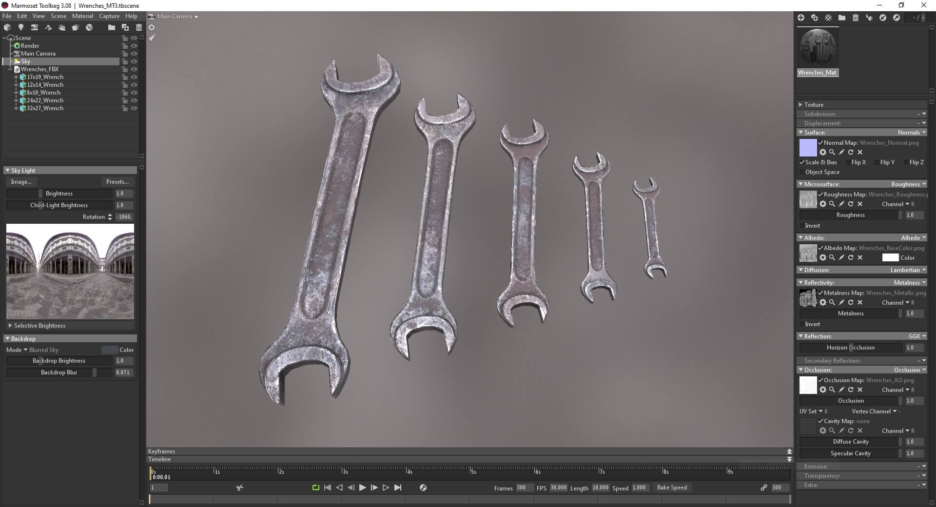 Wrenches - 3D Model by Grishmanovskij Anton