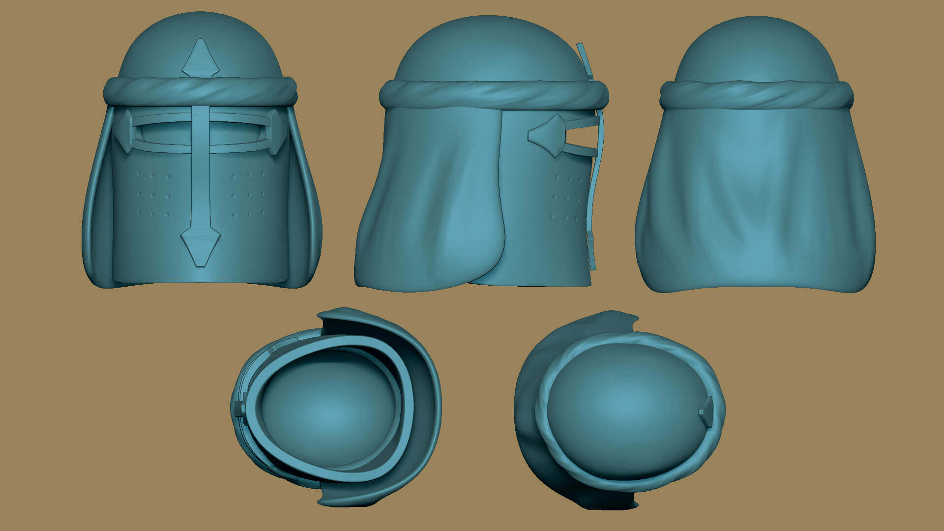 Arab Sugarloaf Helmet - 3D Model by gsommer