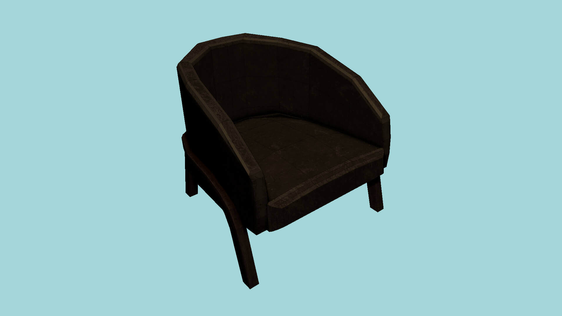 Armchair 11 - Rust Leather 3D Model by gsommer