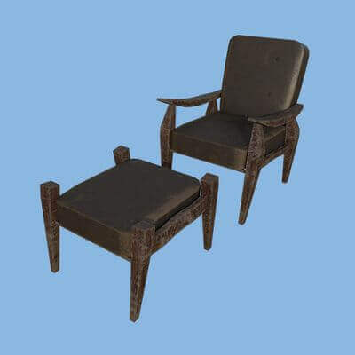 Armchair 29 - Rust Leather 3D Model by gsommer