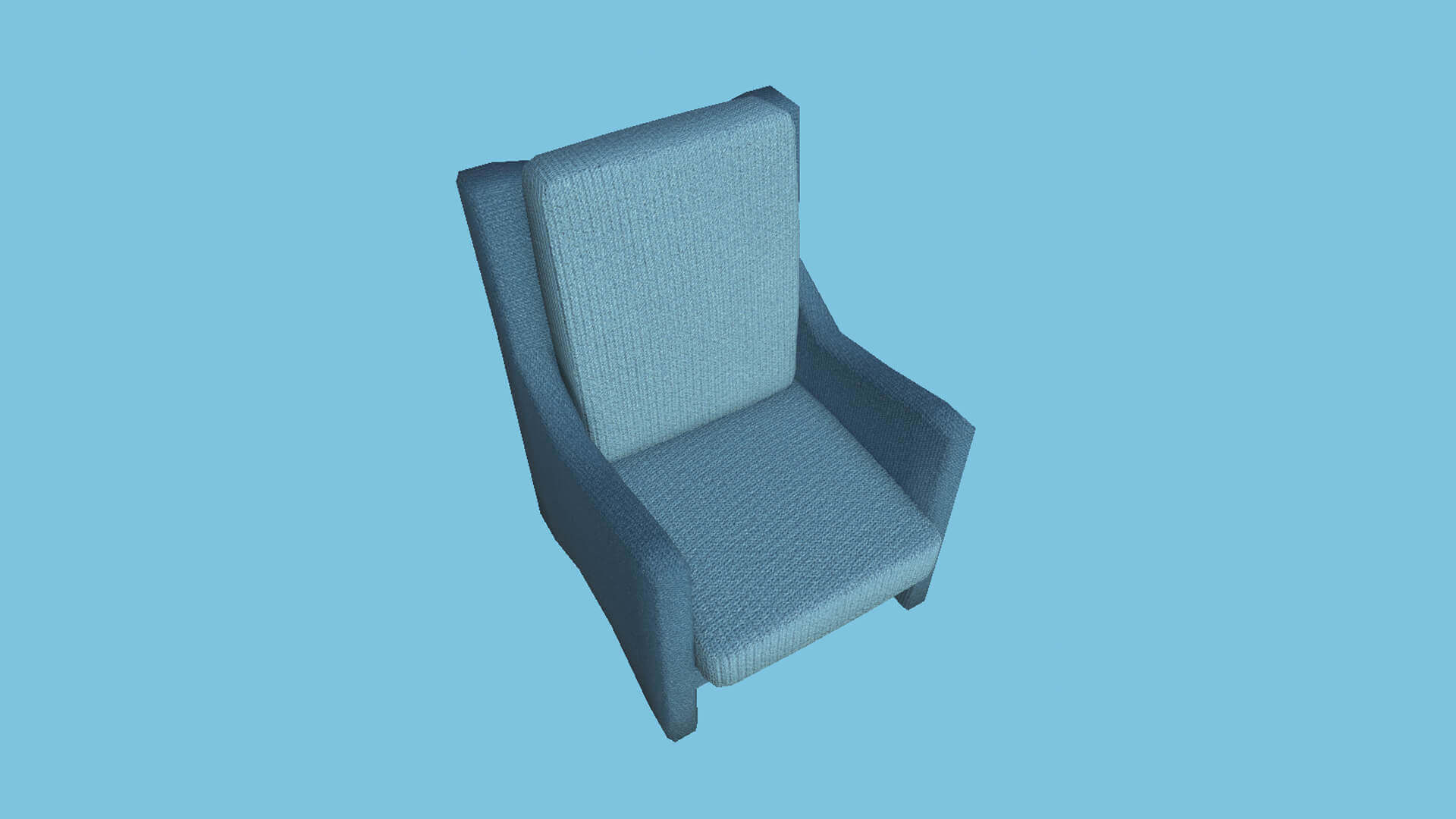 Armchair 56 - Blue Fabric 3D Model by gsommer