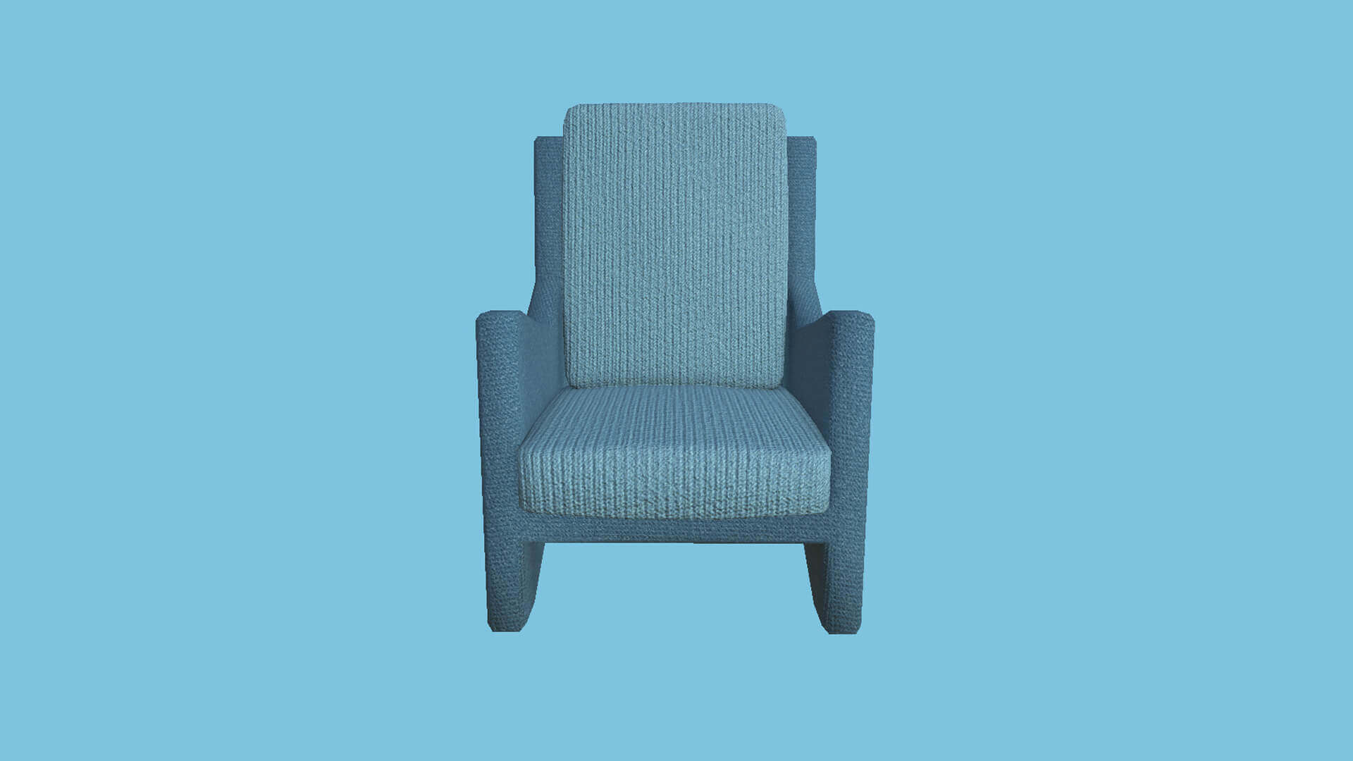 Armchair 56 - Blue Fabric 3D Model by gsommer