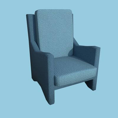Armchair 56 - Blue Fabric 3D Model by gsommer