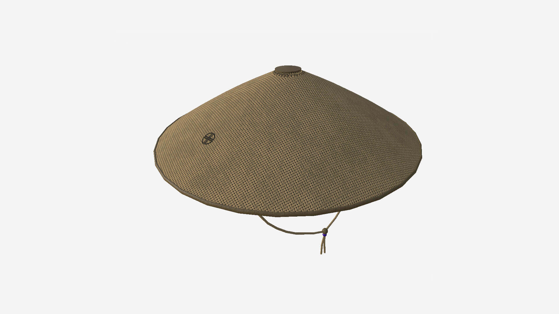 Asian Bamboo Hat 02 - Dark Straw 3D Model by gsommer