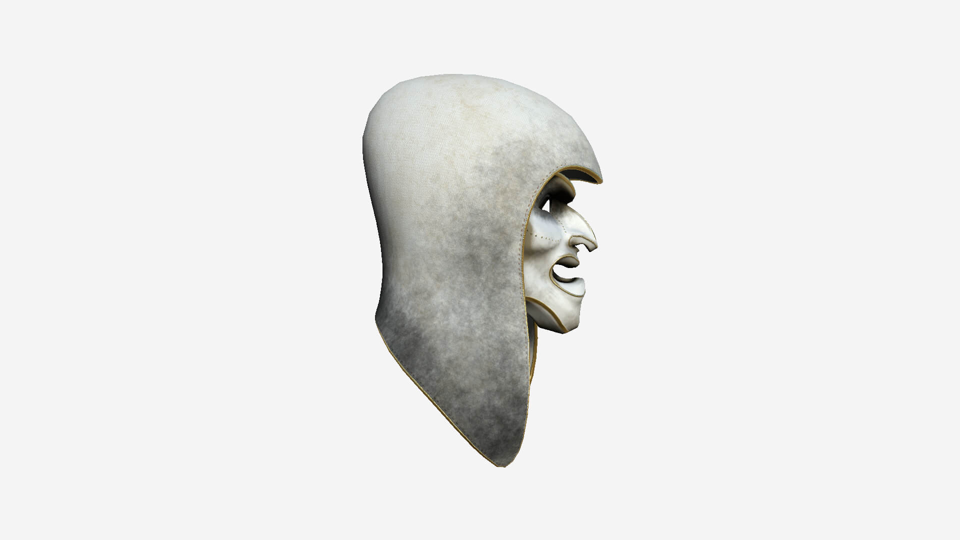 Assassin Mask 01 - White and Gold 3D Model by gsommer