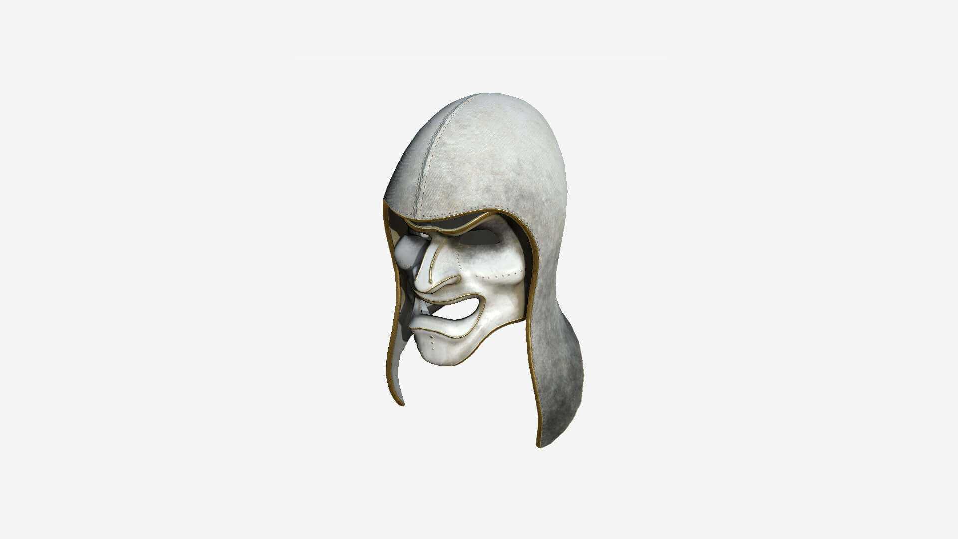 Assassin Mask 01 - White and Gold 3D Model by gsommer