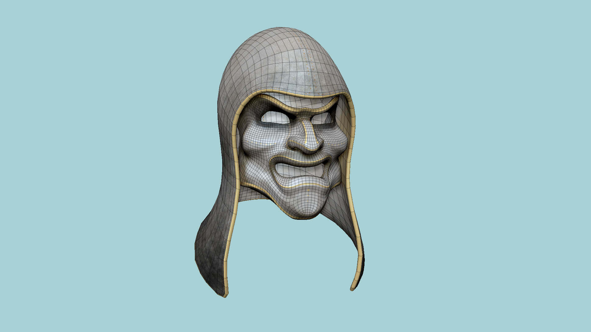 Assassin Mask 01 - White and Gold 3D Model by gsommer